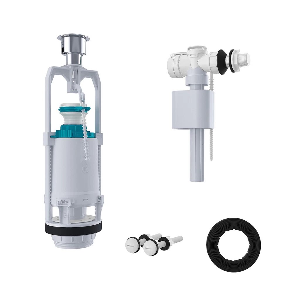 Арматура для унитаза Iddis боковой подвод 1/2 кнопка пластик хром (F012400-0005) Iddis F012400-0005