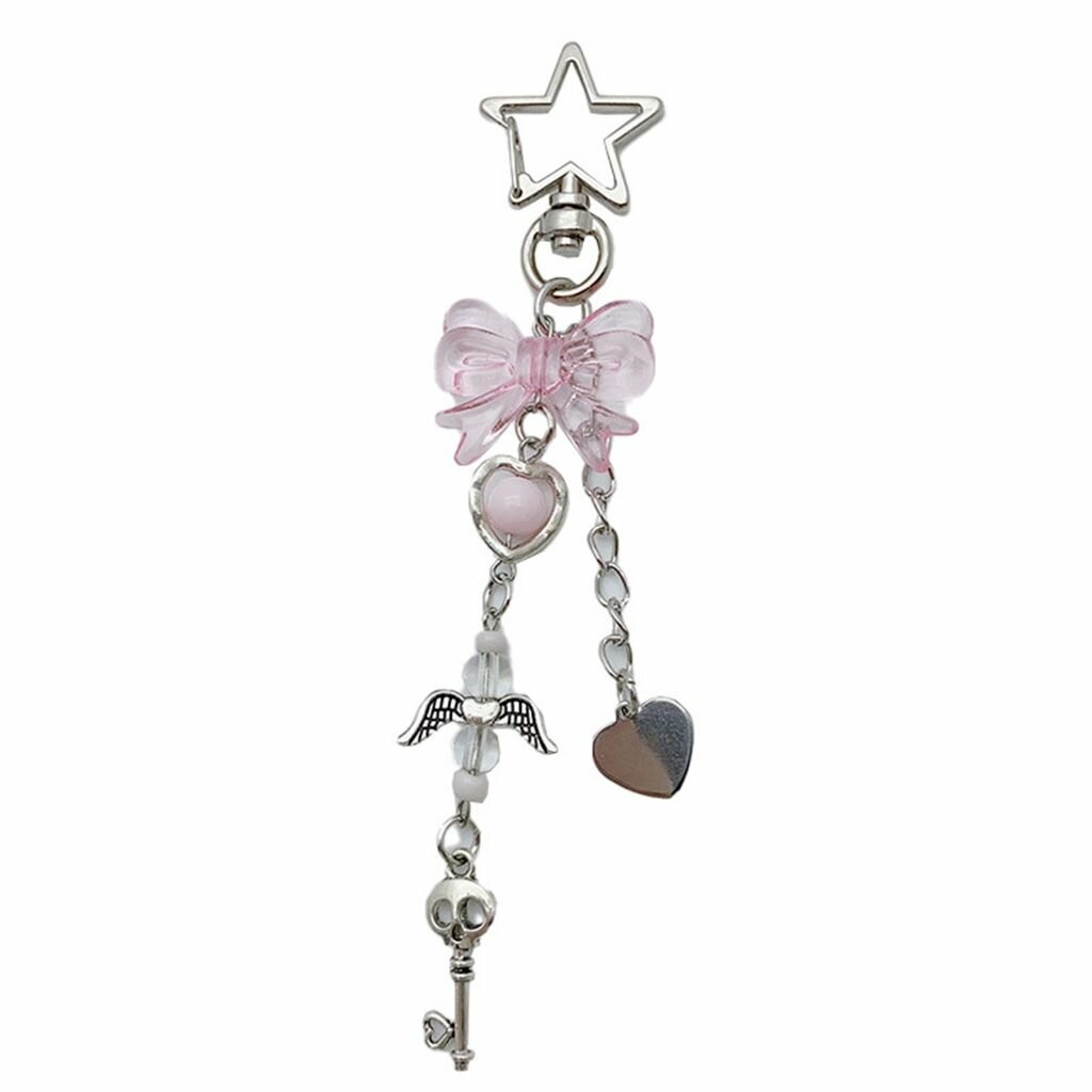 Брелок, y2k millennium style sweet cool hot girl брелок с бантом в виде медведя для мобильного телефона-тип 2