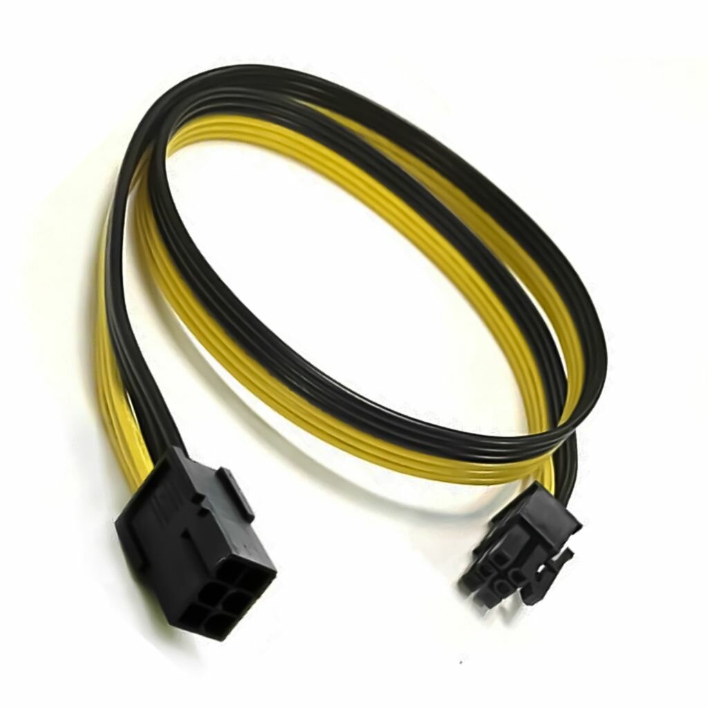 (1 шт.) Подходит для видеокарты, удлинительный кабель питания PCIe 6Pin-6Pin "папа-мама" - 60 см