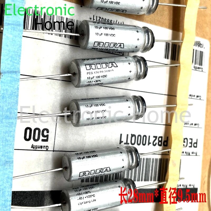 2 шт./лот EVOX RIFA PEG 10 мкФ 106 100 В 63 В осевой медный ножной тепловой аудиоэлектролитический конденсатор 100 В 10 мкФ 28x9,5 мм