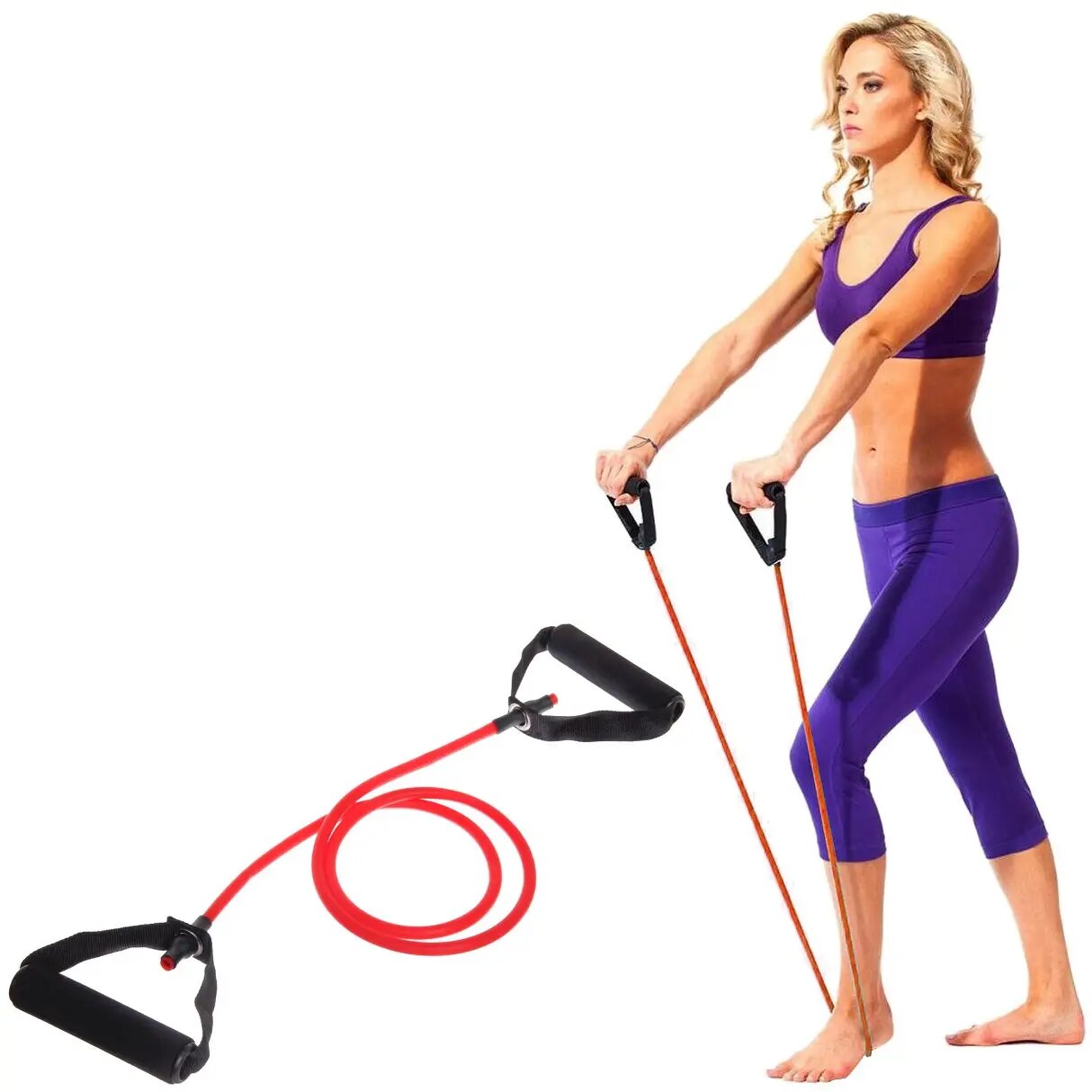 Эспандер трубчатый 'Life' 1,30 м, красный, нагрузка 6,5-9 кг, ручки с мягкой обивкой