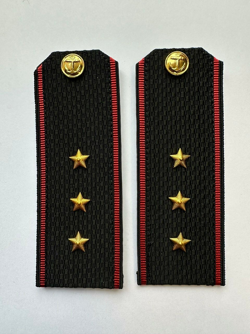 Погоны Морской пехоты повседневные Старший Мичман картон цвет черный с красным кантом