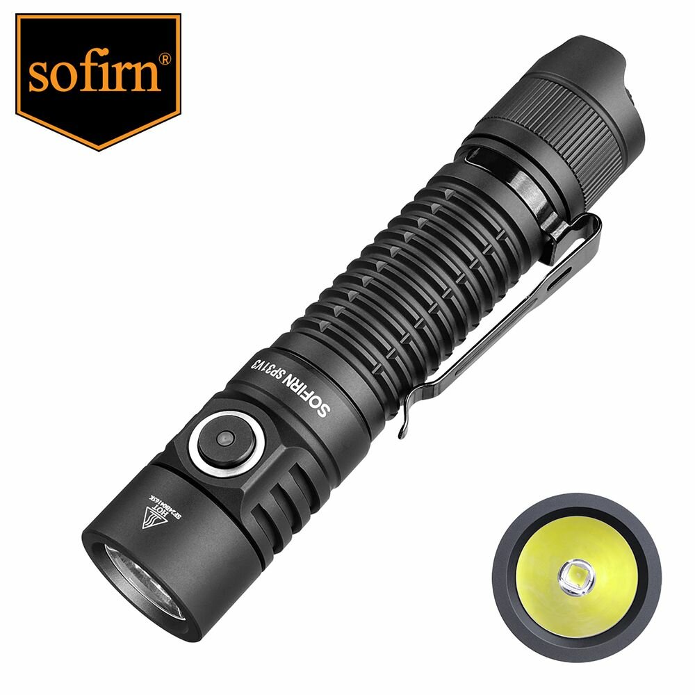 Sofirn SP31 V3.0 Мощный тактический фонарь SST40 2000lm 18650 LED Torch USB C Rechargeable Light Lamp with Dual Switch