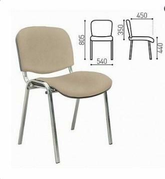 Стул для персонала и посетителей Samson изо Кожзам Хромированный каркас/Кожзам бежевый Z-21