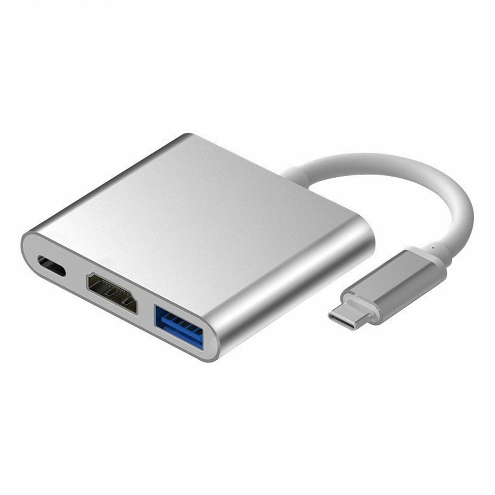 Док-станция USB-C 3-в-1, алюминиевая, 4K HD, 5 Гбит/с, для ноутбука
