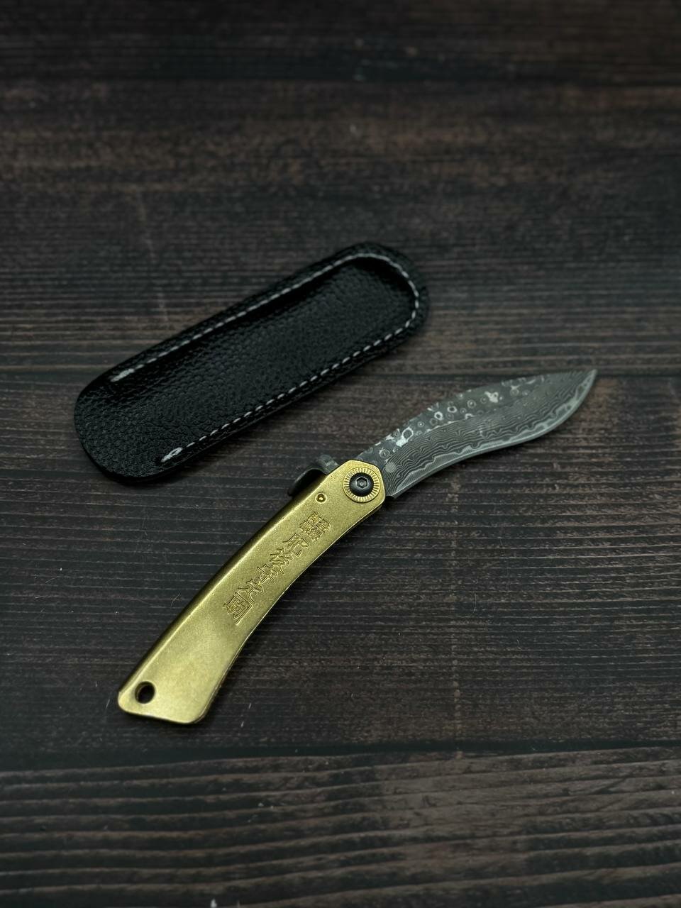 Нож складной Higonokami Кукри дамасск