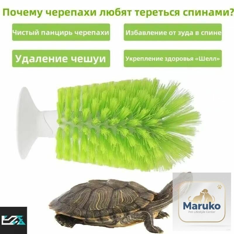 Эксклюзивная скребница для панциря черепахи с вакуумными присосками зелёный гигиенический аксессуар для ухода за рептилиями
