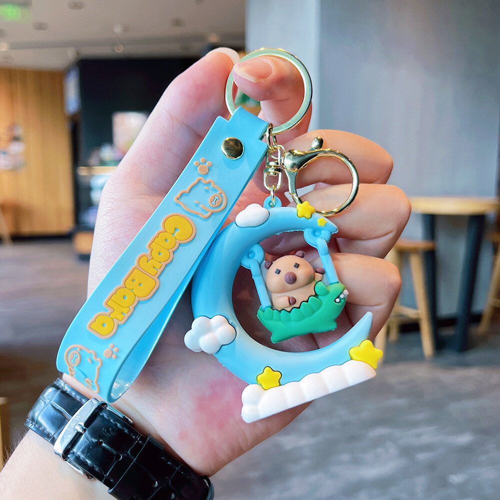 Креативный брелок с мультяшной капибарой, милый и очаровательный кулон с мультяшной капибарой, брелок для сумки в машину, кукла, милый кулон с капибарой, крокодил