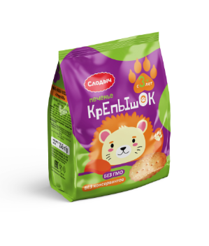 Печенье детское Слодыч "КрепышОК", с 3-х лет, без ГМО, без пальмового масла, 245 г