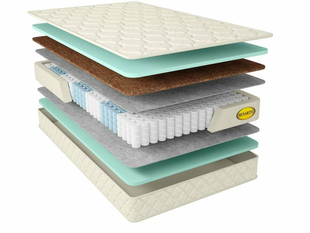 Матрас ортопедический 90х190х19 см Benartti "Classic Mini Duo S1000", независимые пружины, жаккард.