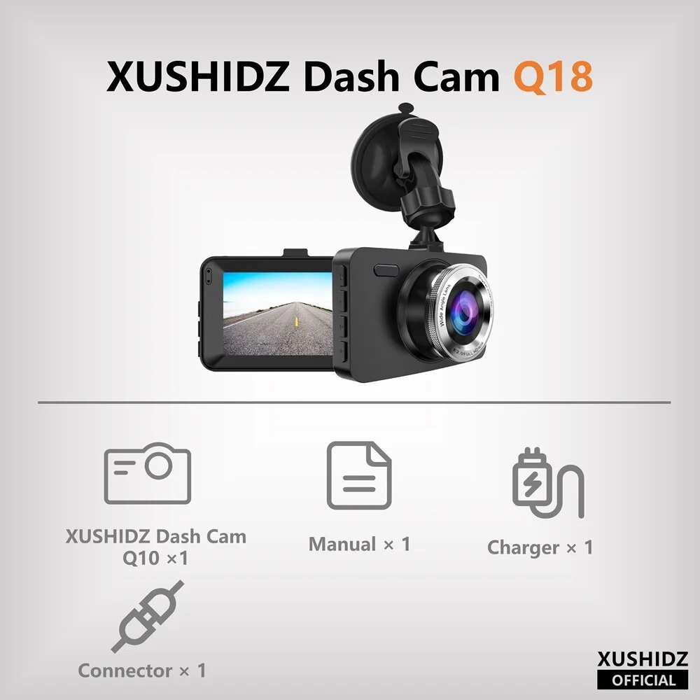 XUSHIDZ Q18 Автомобильная камера, черный