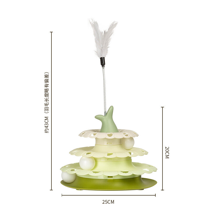 Кошачьи игрушки Кошки кошачьи поворотные тарелки от Hi Интерактивные развивающие игрушки для домашних животных Зеленый