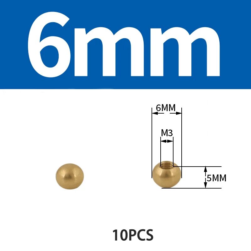 Латунные шариковые гайки M3-M10 10pcs M3X0.5X6