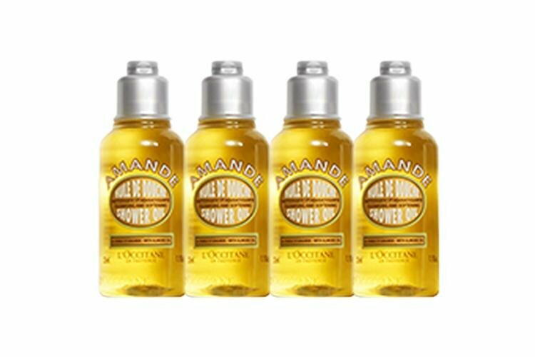 Гель для душа унисекс LOCCITANE Миндальное подтягивающее, 35ml*4, очищающий, успокаивающий, увлажняющий