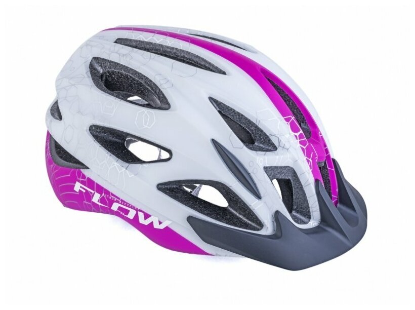Шлем FLOW X9 192 WHITE/PINK NEON 58-61см AUTHOR бело-неоново-розовый 54-58