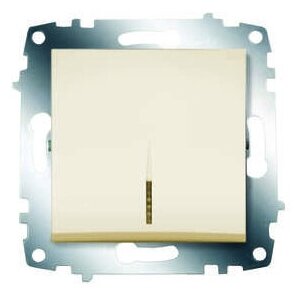 Выключатель 1-кл. 1мод. СП Cosmo 10А IP20 с подсветкой механизм крем. ABB 619-010300-201 (1 шт.)