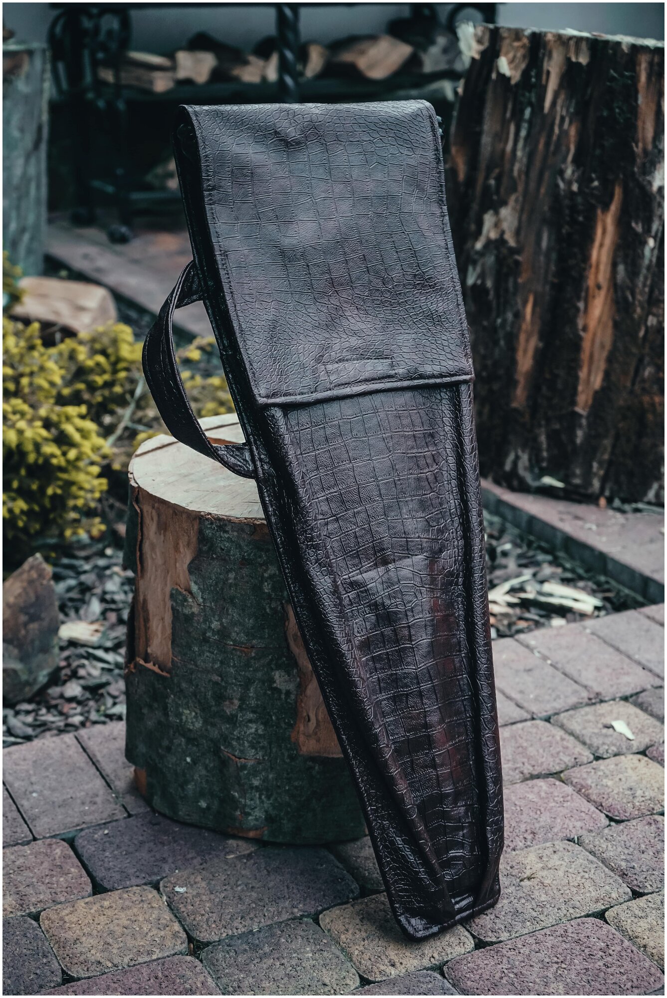 Чехол для шампуров Экокожа, 75см, для 9 шампуров, экокожа черный