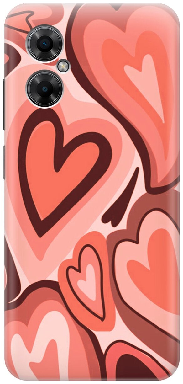 Силиконовый чехол Нарисованные сердечки на Xiaomi Poco M4 5G Global / Сяоми Поко М4 5Г