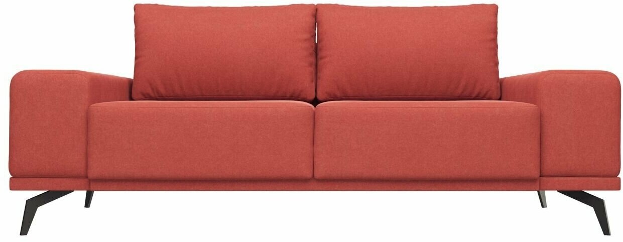 Прямой диван Нео, Вельвет, Оранжевый, Ящик для белья, 245х100х80 см