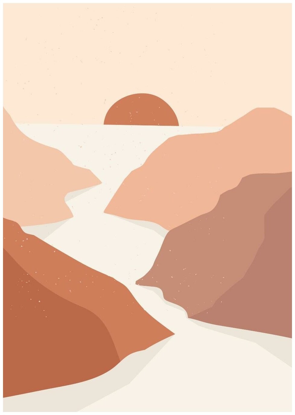 Постер / Плакат / Картина Природа - Нежное заходящее солнце 40х50 см в подарочном тубусе