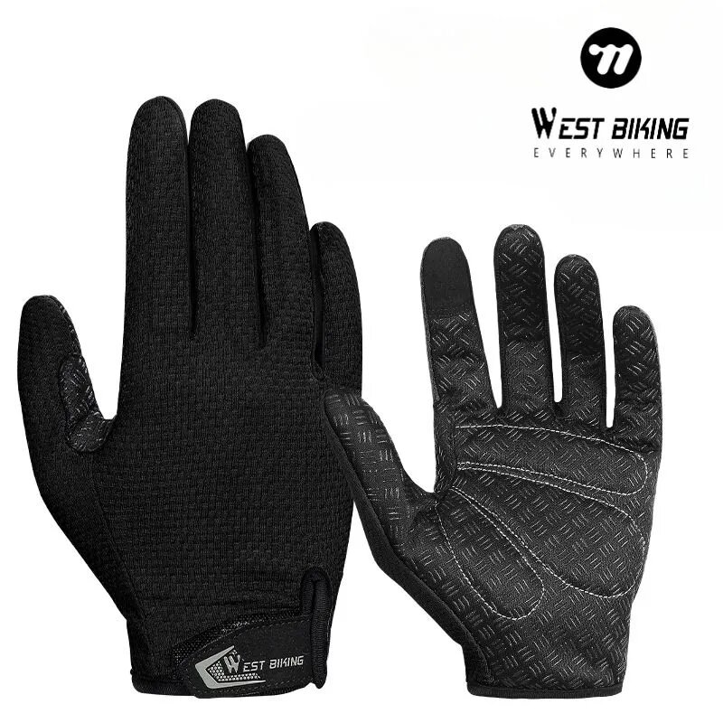 West Biking Велоперчатки, размер L, нейлон, унисекс, черный