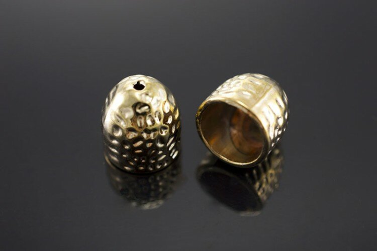 Концевик 13,5х13мм, внутренний диаметр 10,5мм, отверстие 1,5мм, цвет золото, сплав металлов, 01-041, 2шт