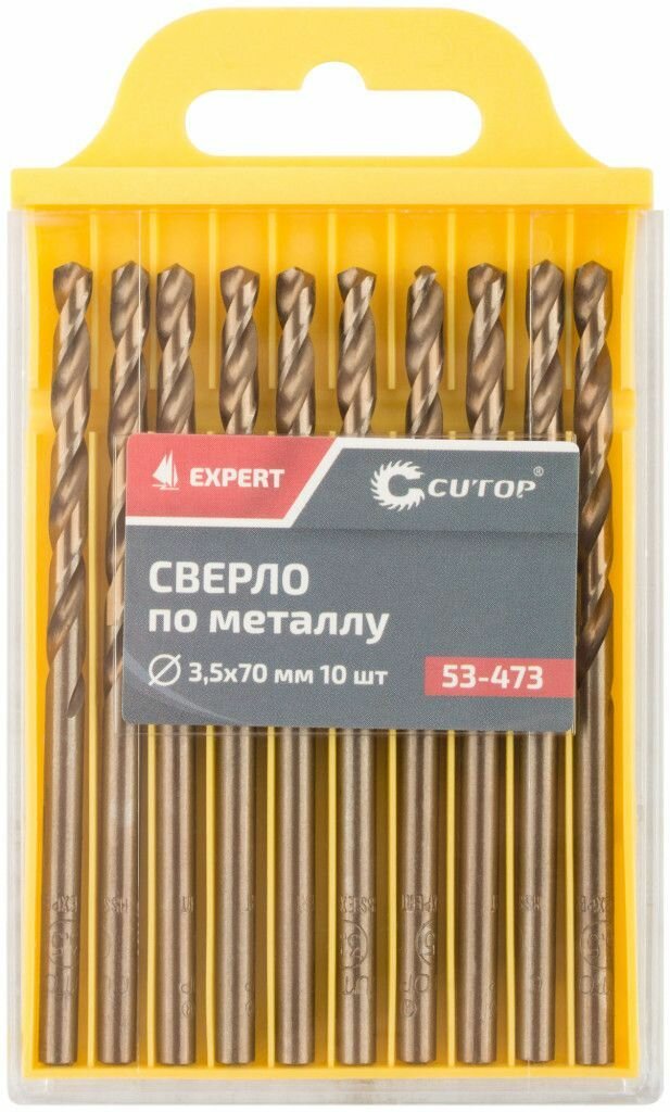 Сверло 10 шт по металлу (3,5х70 мм, HSS, P6M5) CUTOP Expert