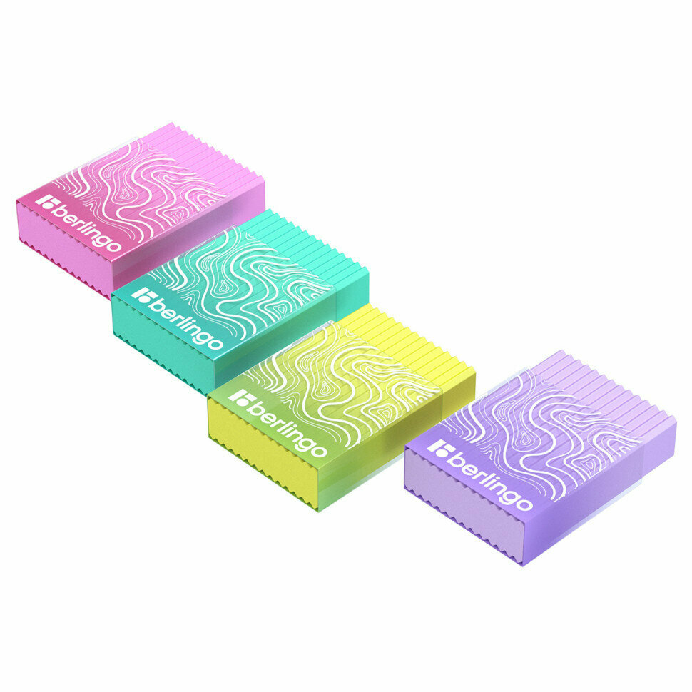 Ластик Berlingo "Gradient" прямоугольный, пластиковый кейс, Eco-Pvc, 45*32*11мм, 24 штук, 357908