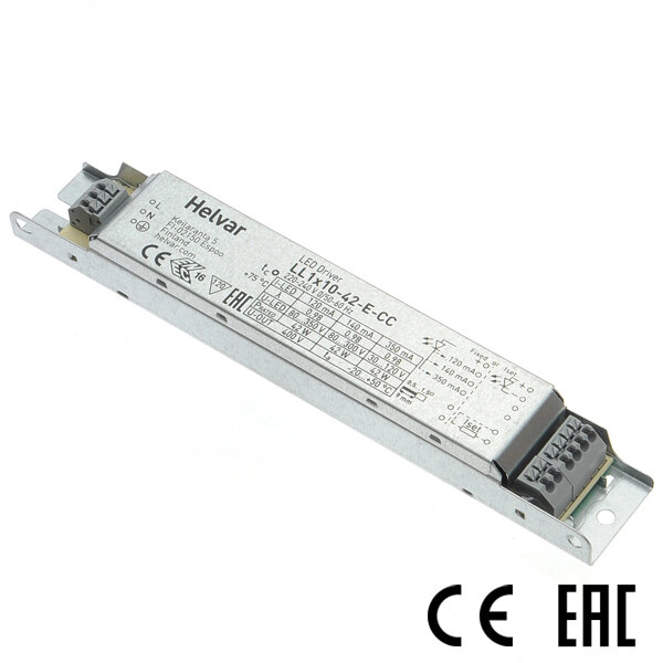 Драйвер LL1x10-42-E-CC 220В вых: 120mA/80-350В, 140mA/80-300В, 350mA/30-120В 42Вт (Helvar)