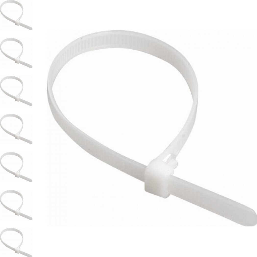 Хомут Fortisflex КСС 3x100 нейлон белый (100 шт.) (комплект из 7 уп.)