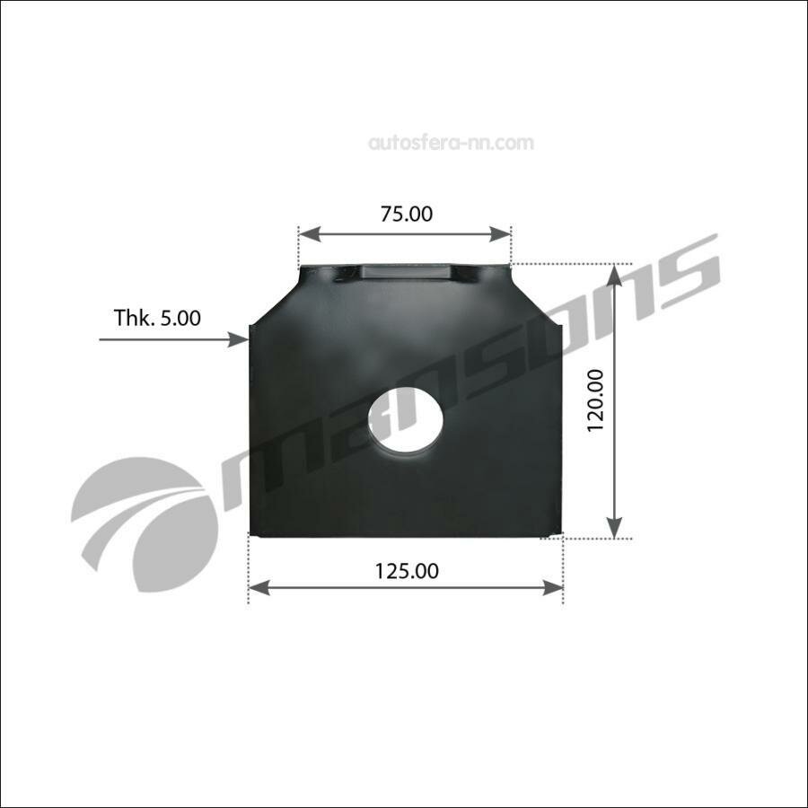 MANSONS 300525 пластина крепления полурессоры! 122x126x5мм d30\ BPW