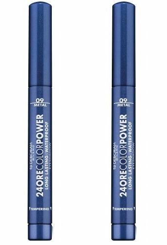 Тени карандаш стойкие, Deborah Milano, 24Ore Color Power Eyeshadow, тон 09 ночной синий, 1.4 г, 2 шт