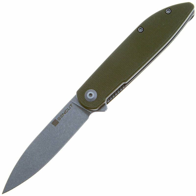 Складной нож Sencut Bocll II stonewash сталь D2 S22019-4, рукоять OD Green G10