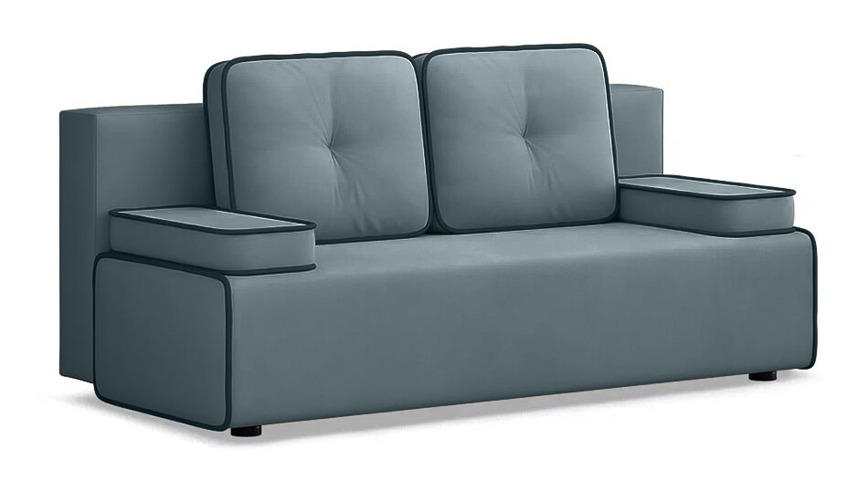 Диван раскладной Аура 8, механизм еврокнижка, в цвете серый (Велутто 53)
