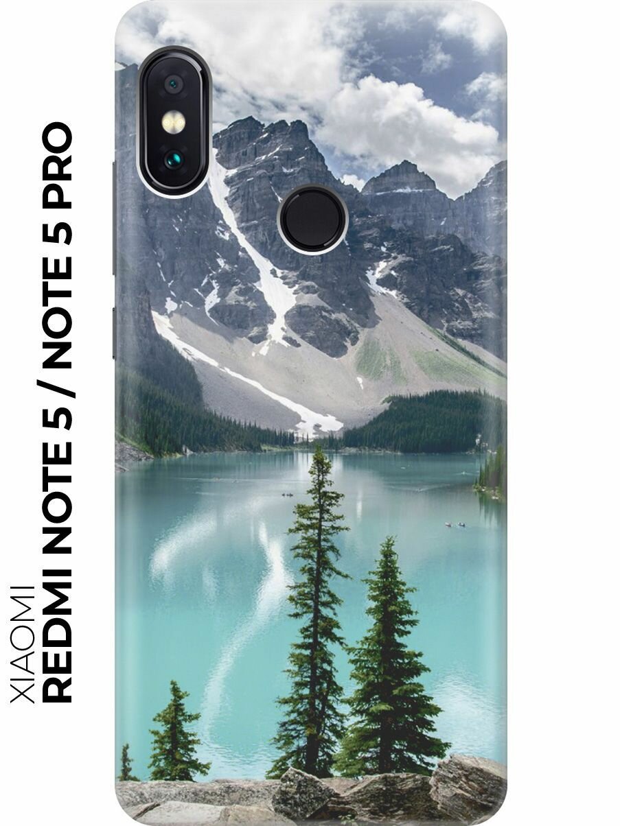 Силиконовый чехол Озеро и горы на Xiaomi Redmi Note 5 / Note 5 Pro / Сяоми Редми Ноут 5 / Ноут 5 Про