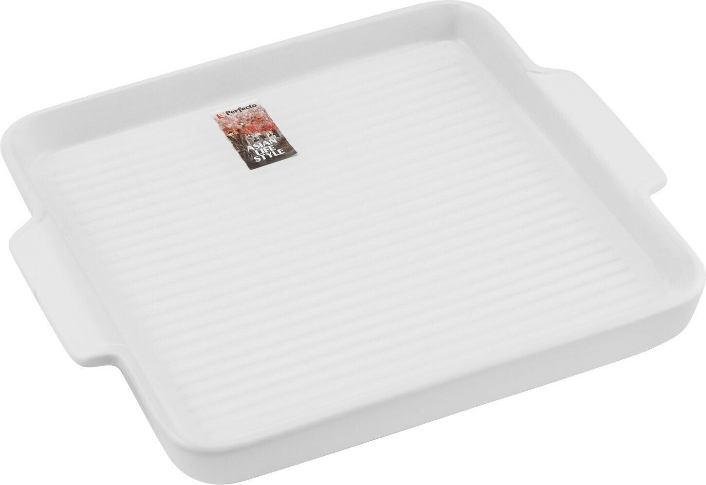 Тарелка- блюдо керамическая, 24.5х21.5х2.3 см, серия ASIAN, белая, PERFECTO LINEA (17-124211)