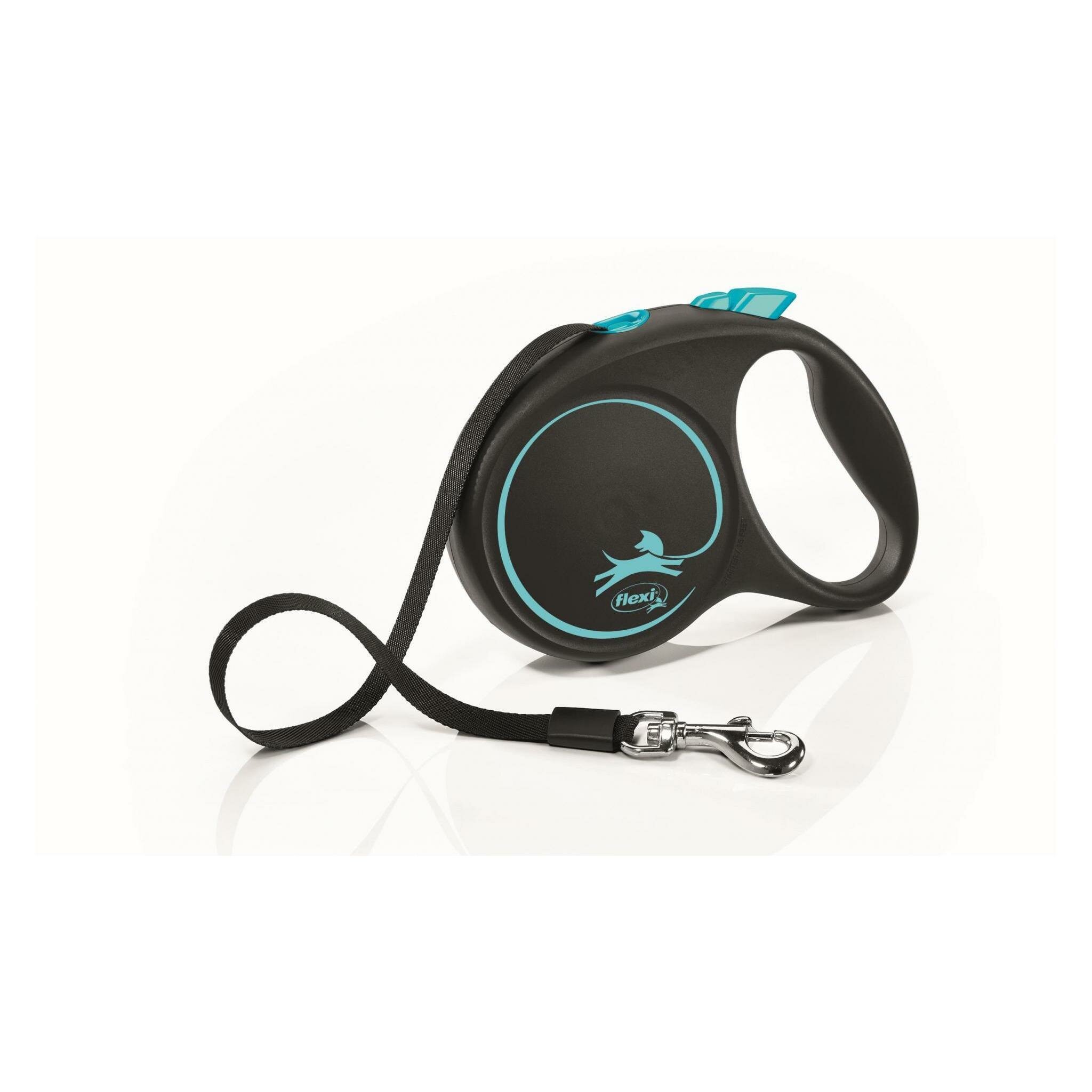 FLEXI Рулетка BLACK DESIGN M ремень 5 м до 25 кг, синий