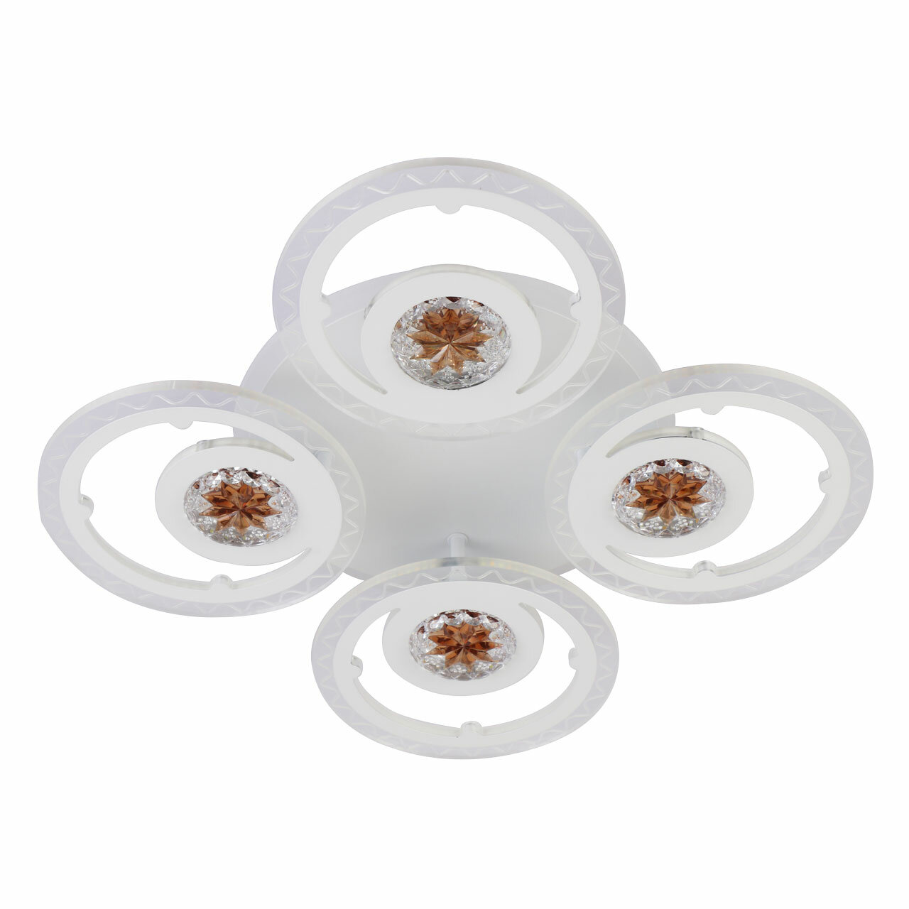 Светильник потолочный, люстра светодиодная De City Мадлен 424016204, 104+28W LED 3000-6500К, цвет: белый, пульт в комплекте