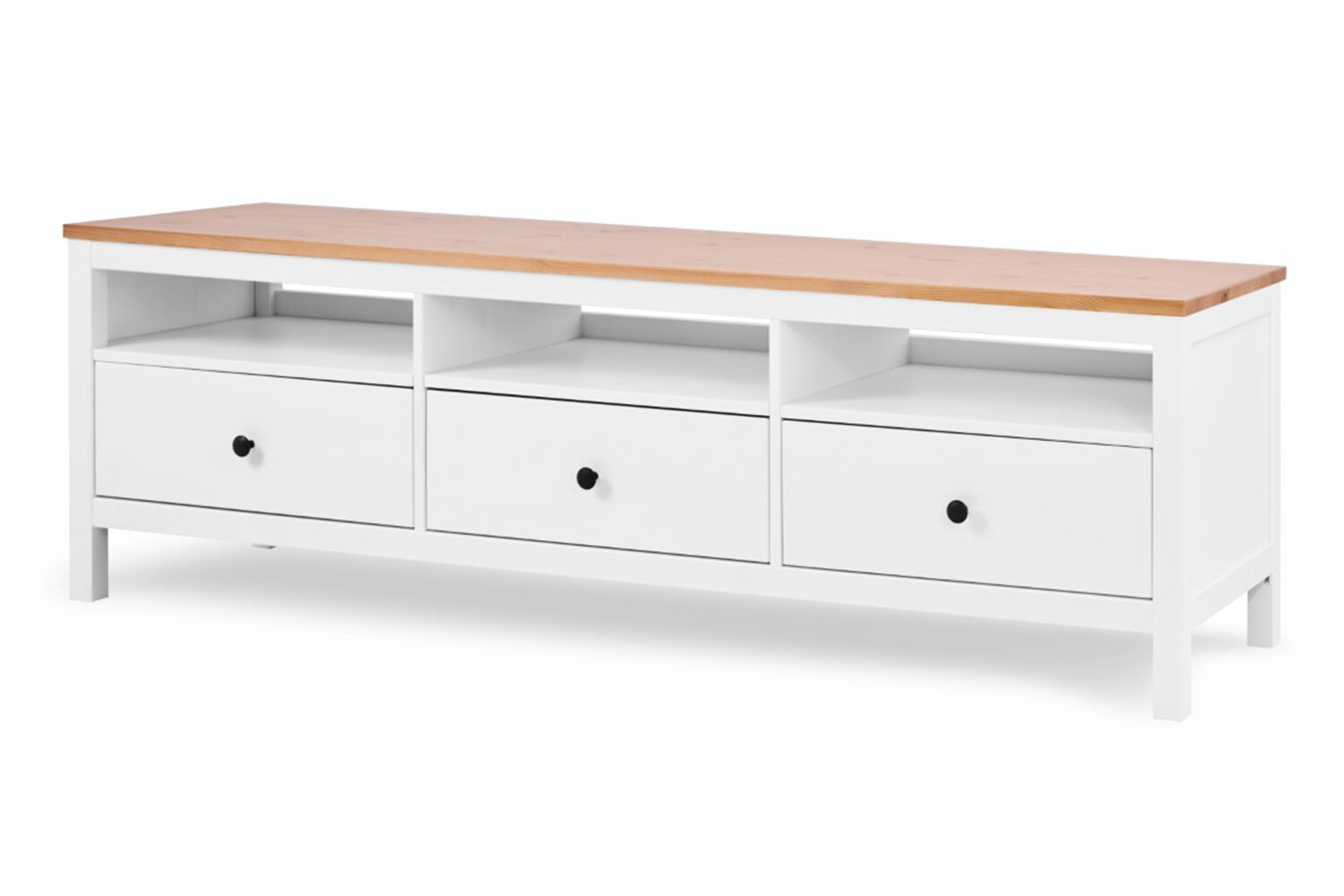 Тумба под ТВ Hoff Эванс, 183х57х47 см, напольная, массив сосны, цвет белый, светло-коричневый