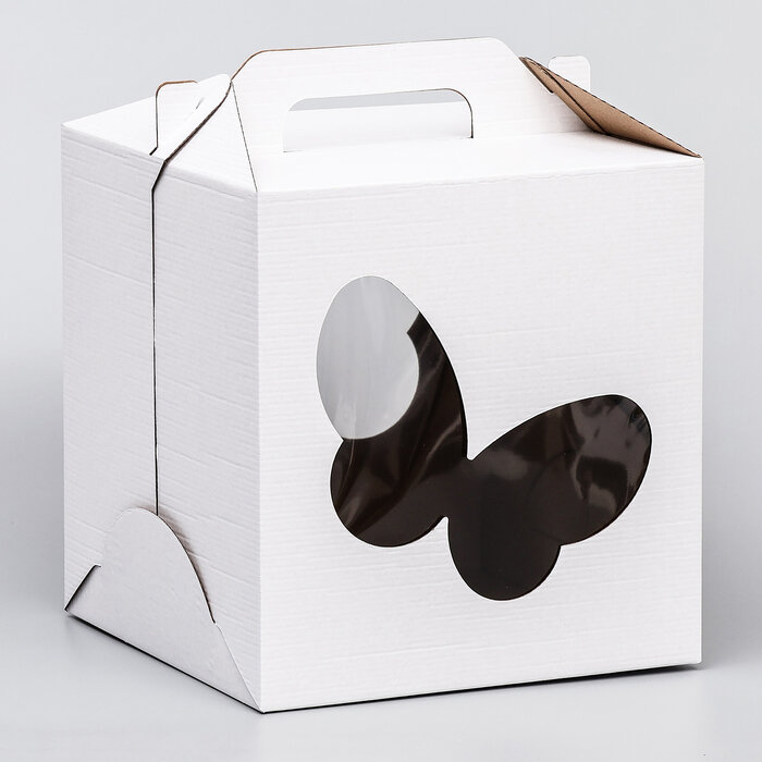 Кондитерская упаковка, 2 окна, 28×28×30 см