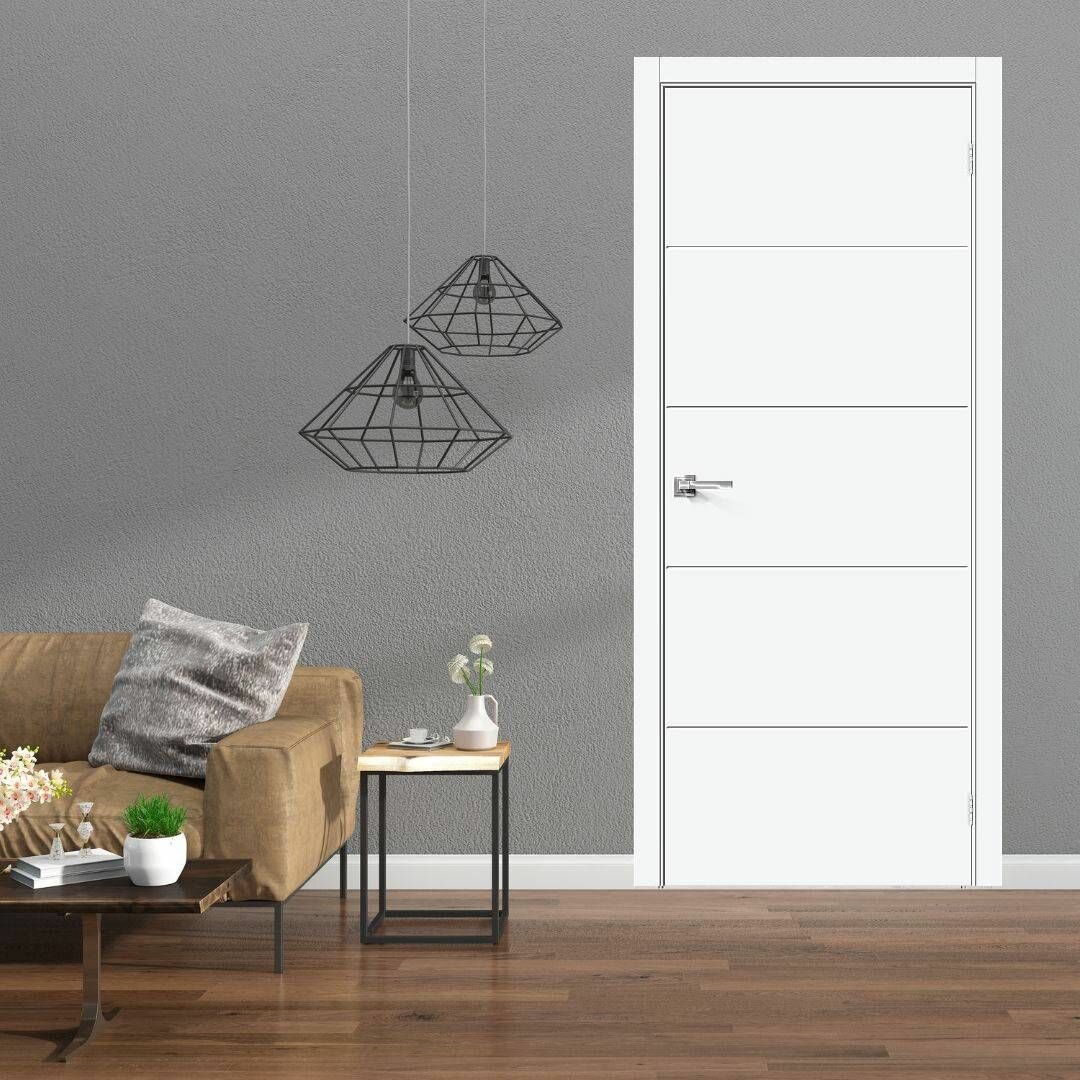 Межкомнатная дверь Граффити 2D White 800х2000 глухая (комплект)