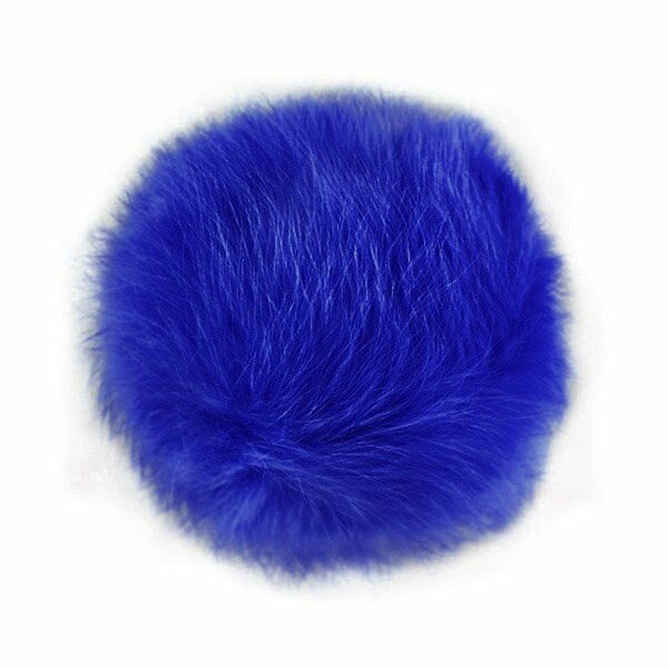 Помпон меховой (кролик) 8 см 16 штук электрик