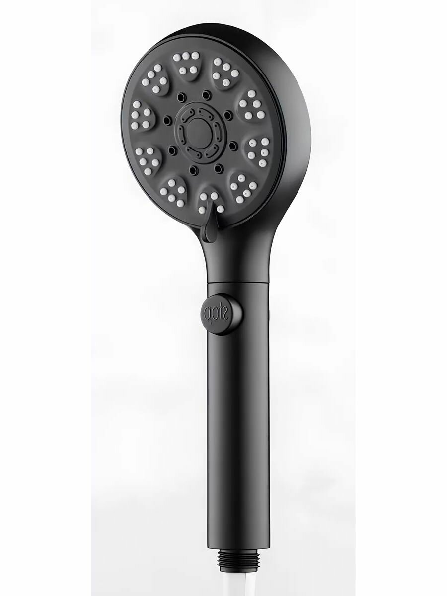Лейка для душа массажная 6 режимов, черная насадка для душа, ручной душ с эффектом тропического дождя