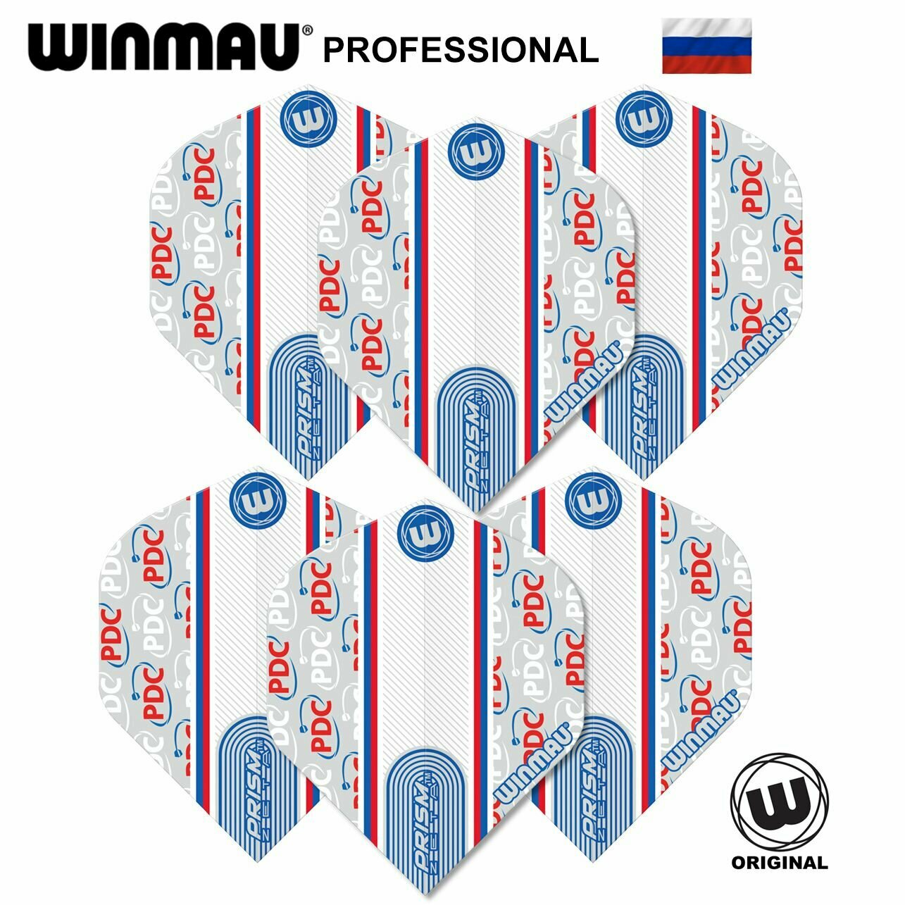 Профессиональные оперения 6шт Winmau Prism Zeta (6915.327) PDC. Для дротиков Дартс.