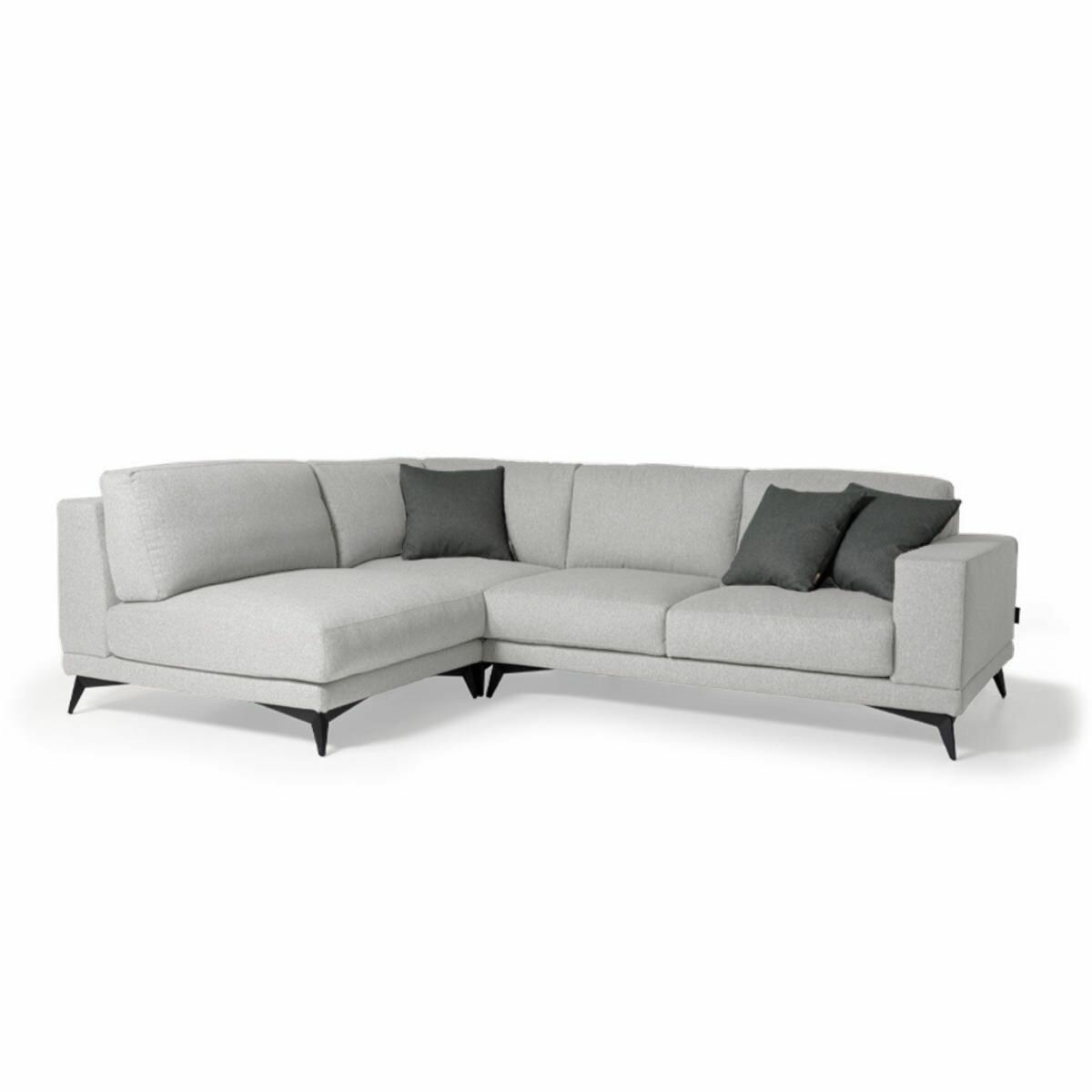 Диван Бергамо левый с оттоманкой со спинкой в ппремиальном велюре 2,55м/01