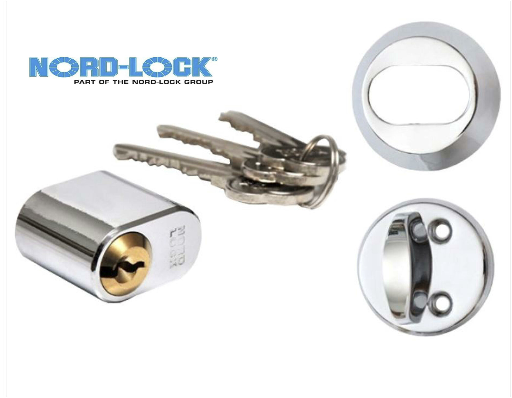 Цилиндр для финского замка Nord-Lock + поворотная кнопка