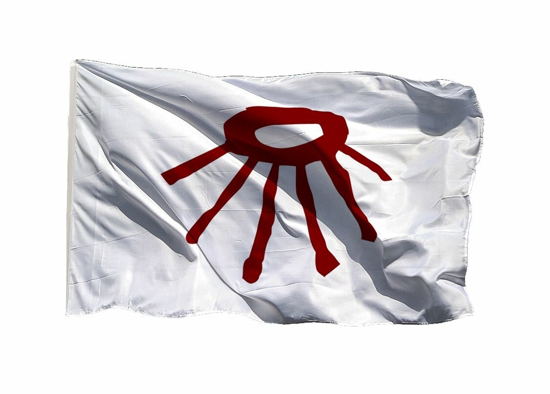 Флаг Белоногих из Fallout Фоллаут 90х135 см на сетке для улицы, для флагштока