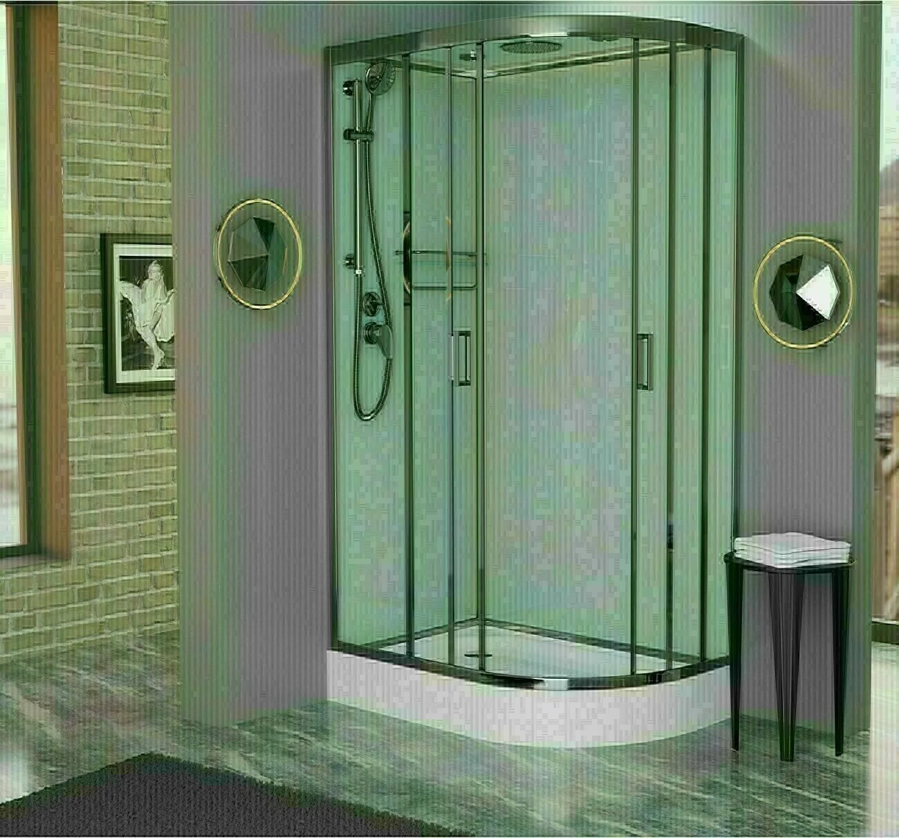 Душевая кабина FRANK F418L, тропический душ, раздвижные двери