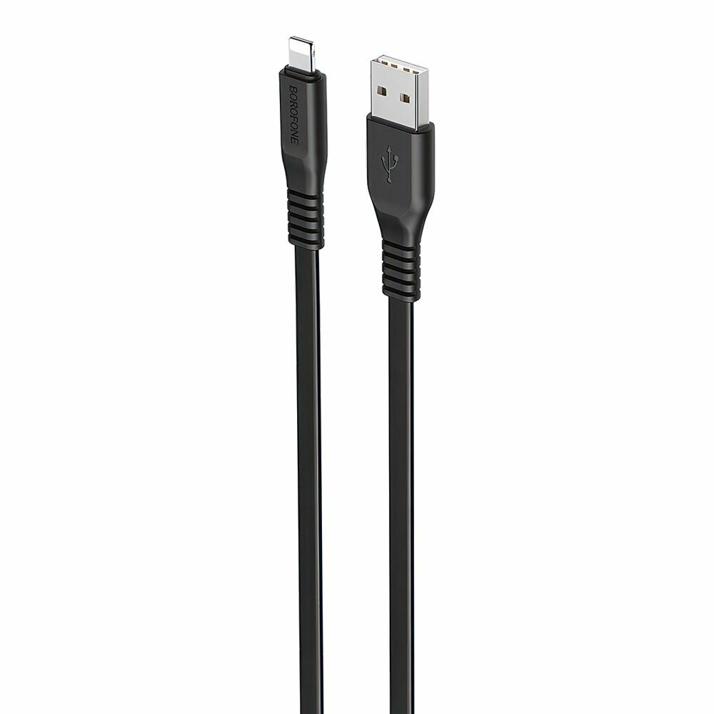 USB кабель BOROFONE BX23 Wide Power Lightning 8-pin, 2.4А, 1м, PVC (черный)