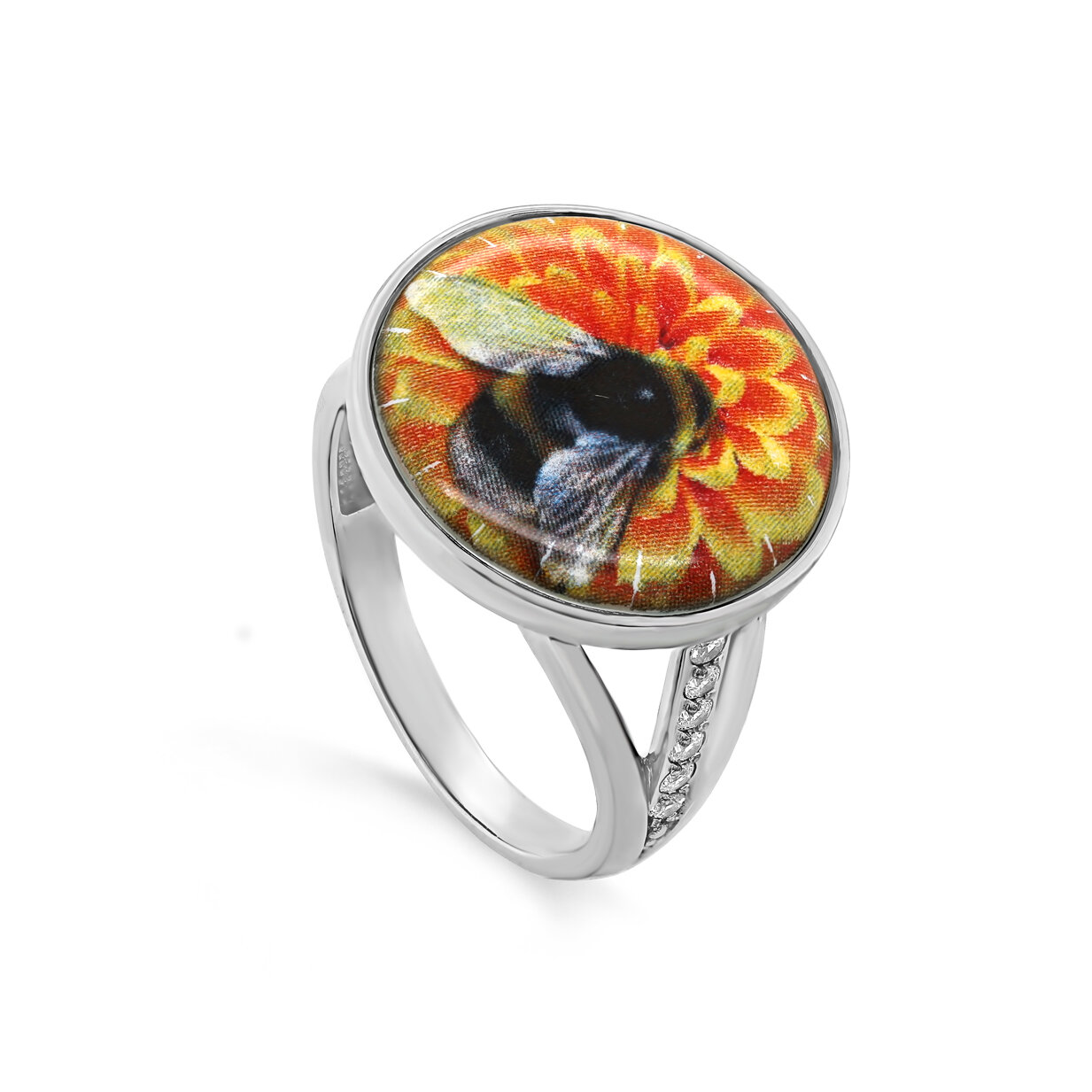 Кольцо, серебро, 925 проба, фианит